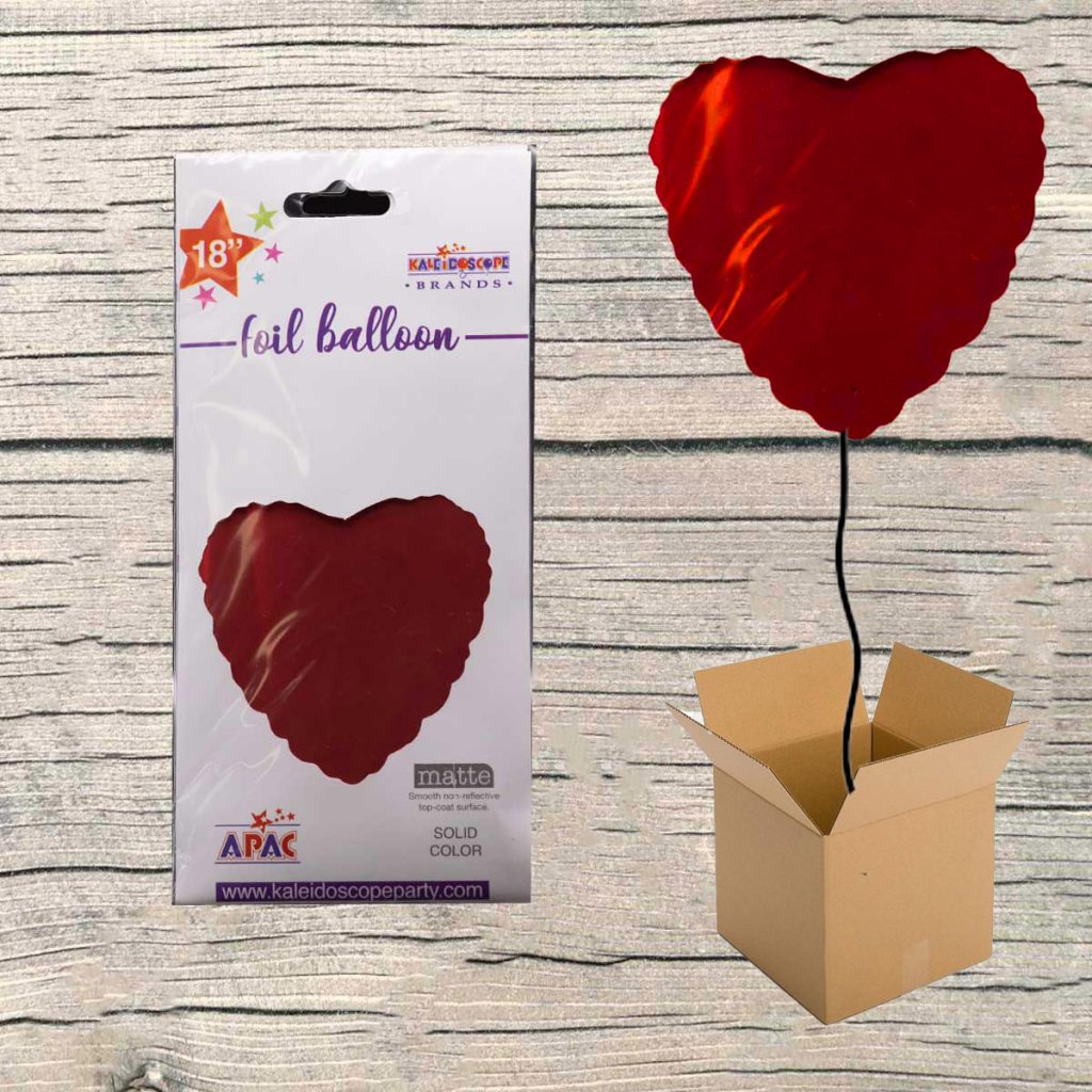 Ballon gonflé à hélium cœur rouge NATUREBULLE